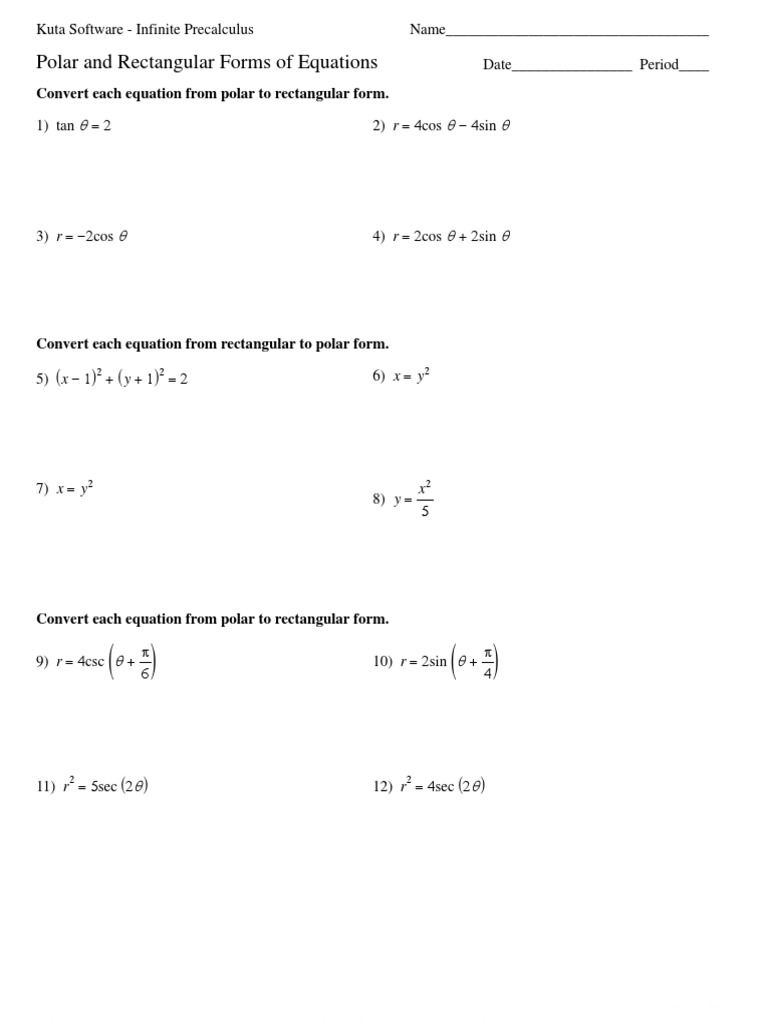 06 - Polar and Rectangular Forms of Equations | PDF | Teaching Mathematics