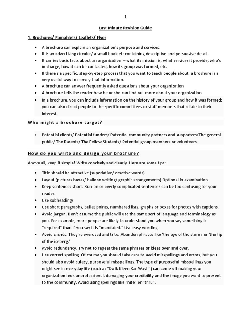 Last Minute Revision Guide For 1123 | PDF | Helen Keller | Paragraph