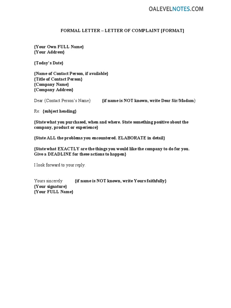 Formal Letter Format | PDF