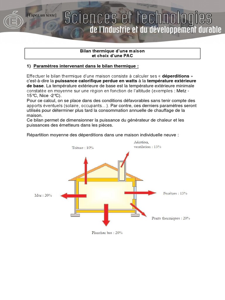 Calcul Simplifie Du Bilan Thermique | PDF | Mur | Transfert thermique
