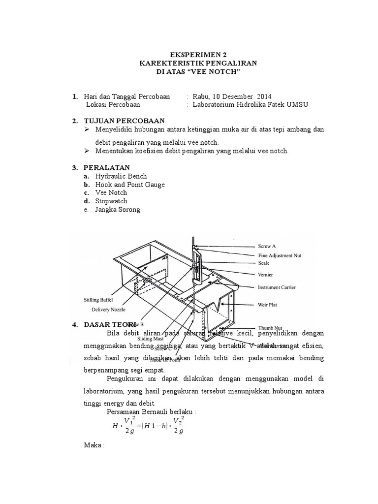 Eksperimen 2.vee Notch Acc | PDF | Metode & Bahan Ajar | Sains & Matematika