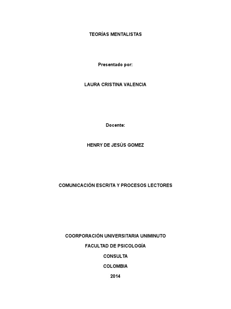 Teorías mentalistas y enfoques innatistas en la psicología: una ...