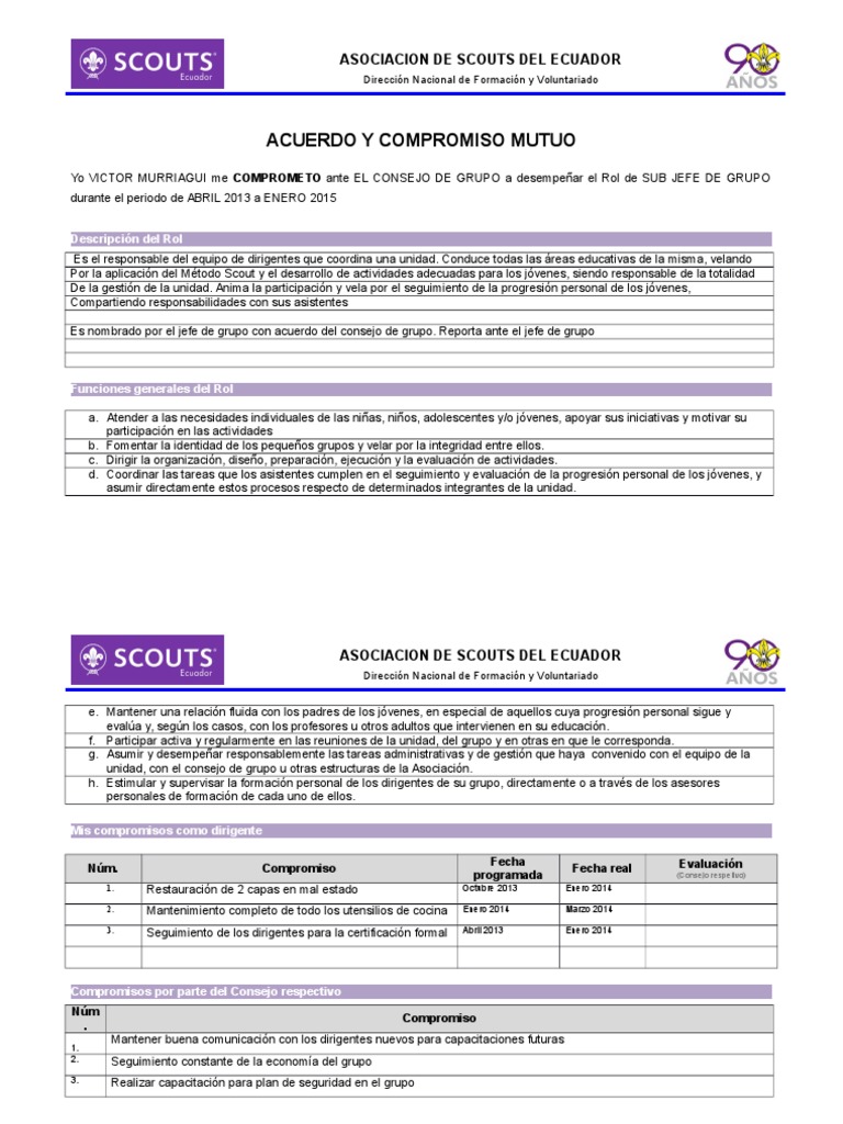 2 Acuerdo Compromiso Mutuo | PDF