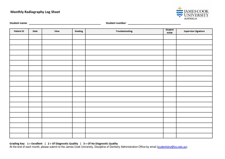 Monthly Radiography Log Sheet PDF | PDF