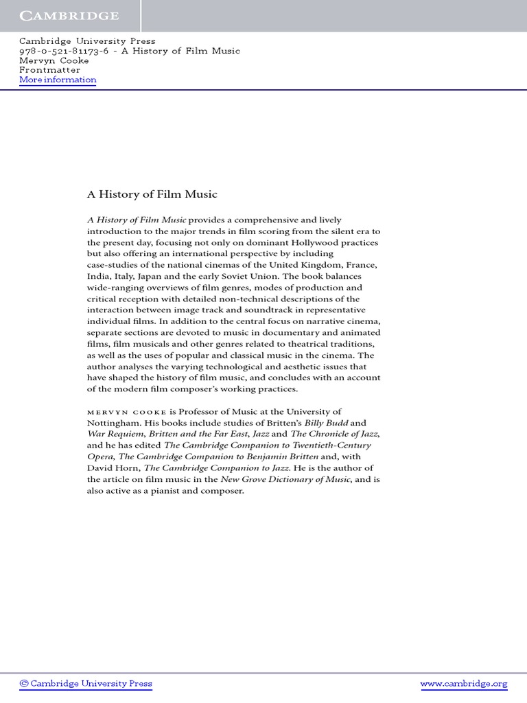 A History of Film Music Cook | PDF | Film Score | Silent Film