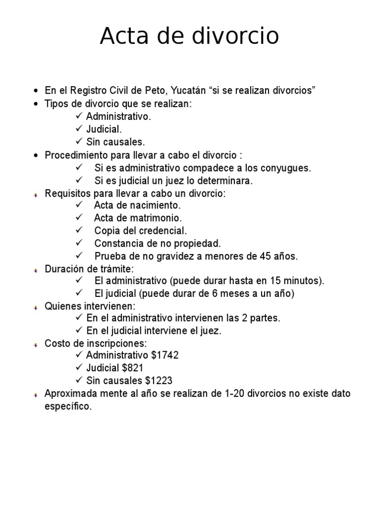 Acta de Divorcio | PDF