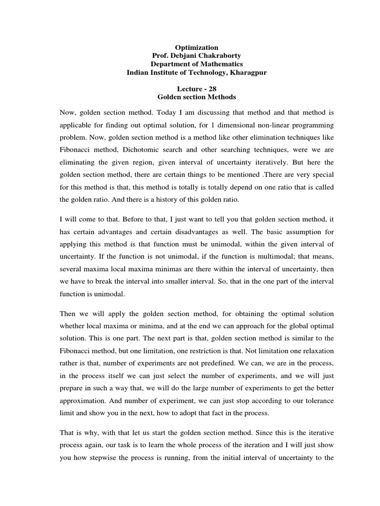 Optimizing Solutions through the Golden Ratio: An Explanation of the ...