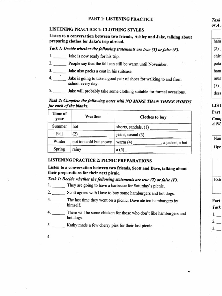 Preparing for Adventures: A Summary of Listening Practice Documents on ...