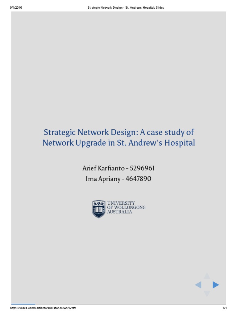 Strategic Network Design: A Case Study of Network Upgrade in St. Andrew ...