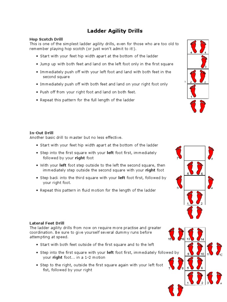 Ladder Agility Drills | PDF | Sports | Leisure