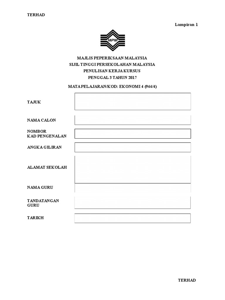 Lampiran 1-5 KK Ekonomi | PDF