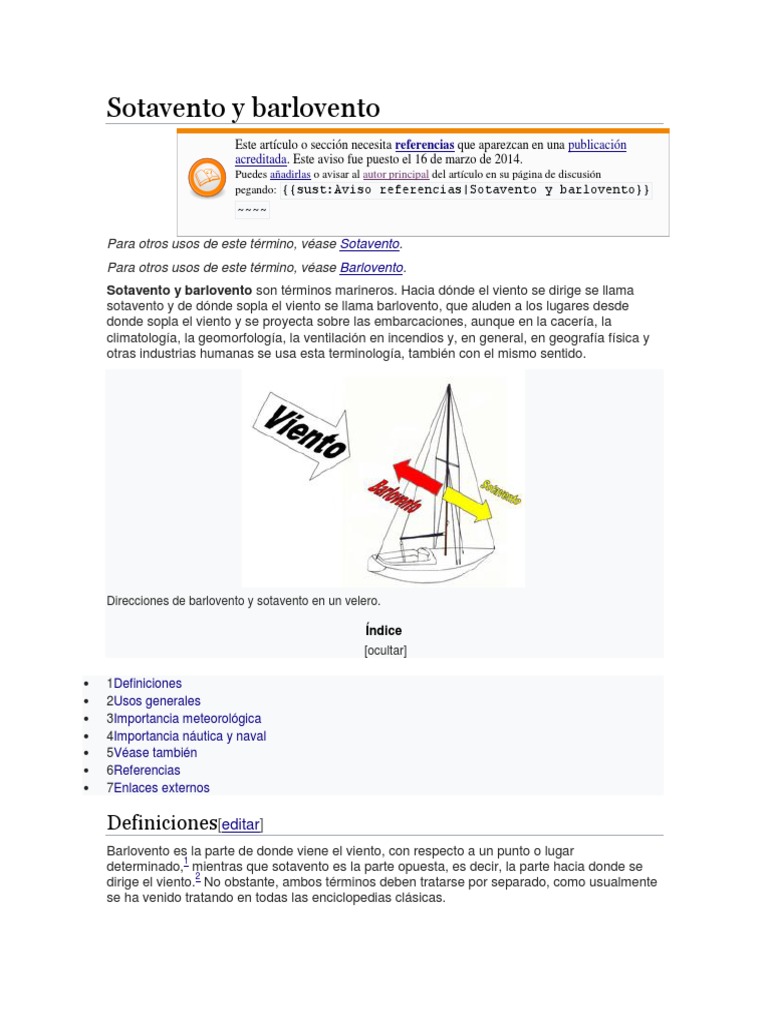 Sotavento y Barlovento | PDF | Barlovento y sotavento | Transporte de agua