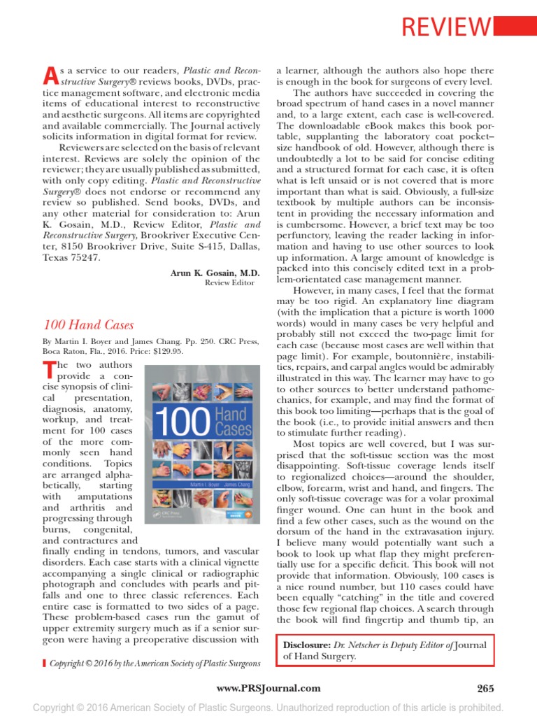 100 Hand Cases.59 | PDF | Plastic Surgery | Surgery