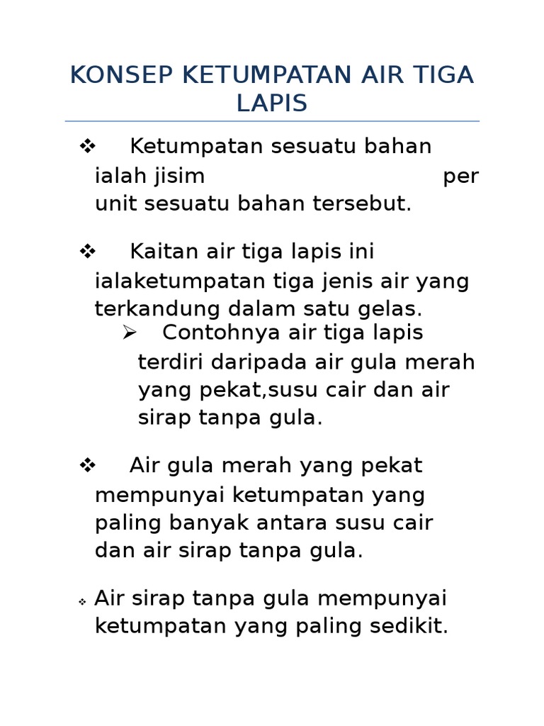 Konsep Ketumpatan Air Tiga Lapis | PDF