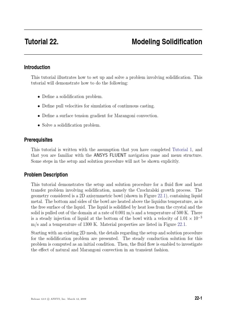 ANSYS Modeling Solidification PDF | PDF | Fluid Dynamics | Thermal ...