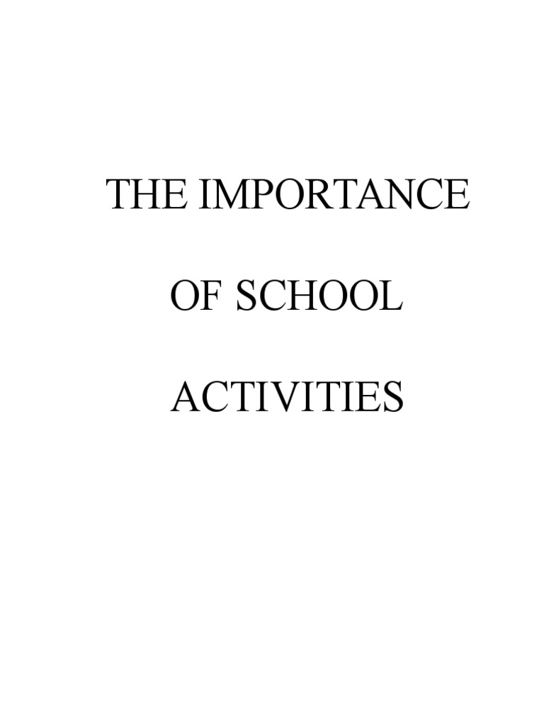 The Importance of School Events 2 | PDF | Learning | Teaching