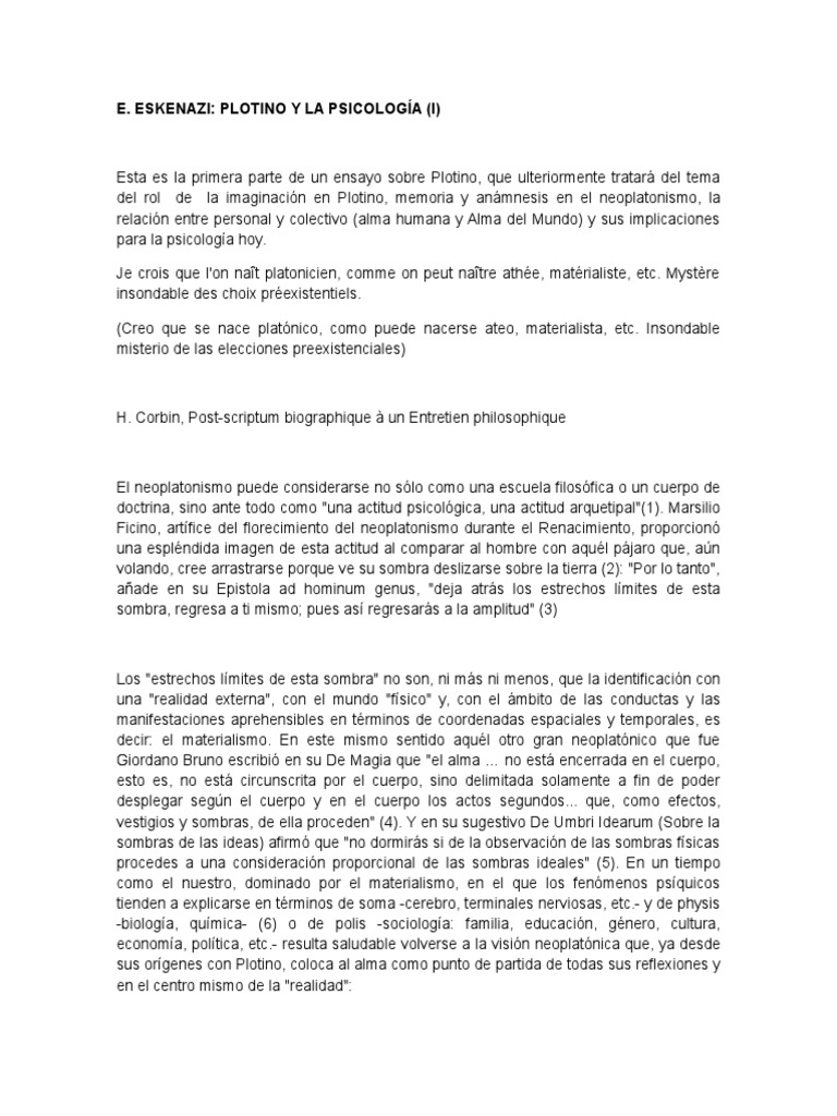 Plotino | PDF | Alma | Razón