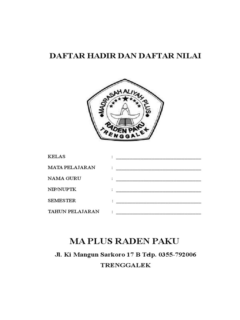 Cover Daftar Hadir Dan Daftar Niali | PDF