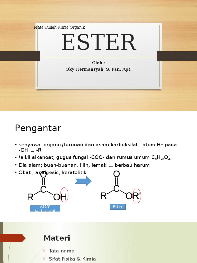 Kimia Organik - Ester | PDF