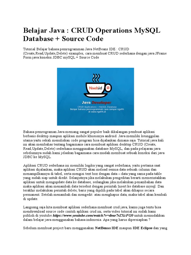 Belajar Java CRUD | PDF | Komputer