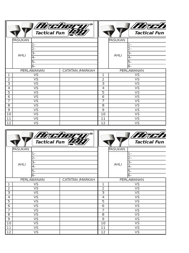 Tactical Fun Tournament Scorecard and Results | PDF