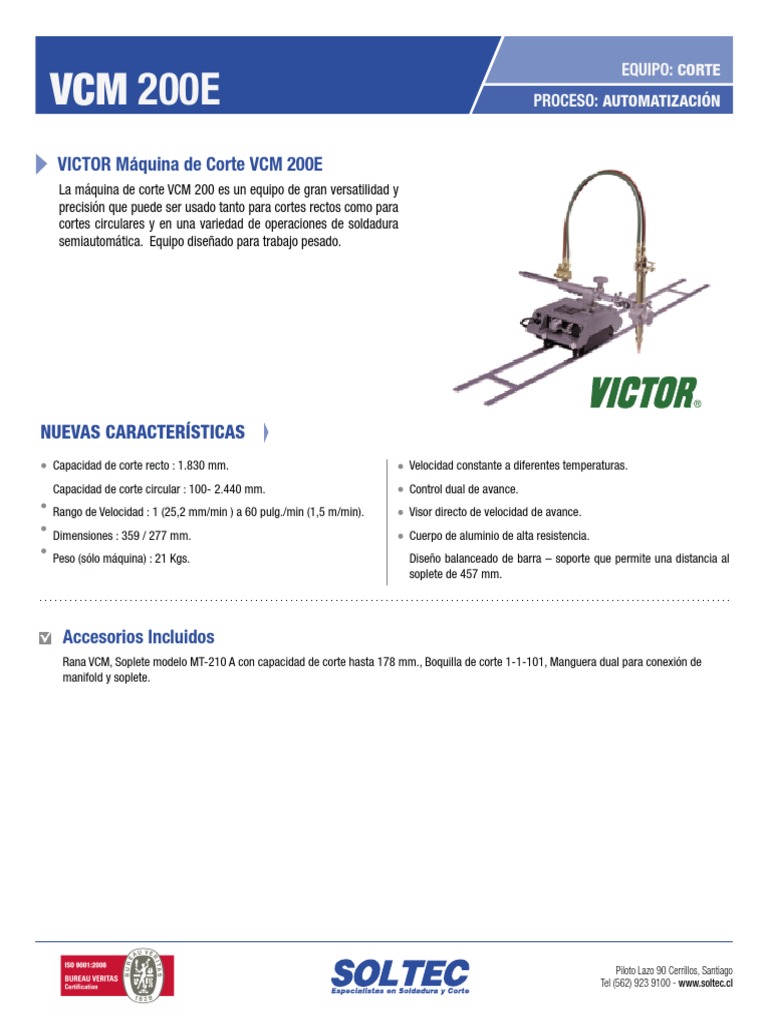 Rana Corte Victor Vcm-200 | PDF