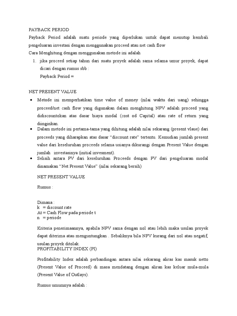 Payback Period | PDF