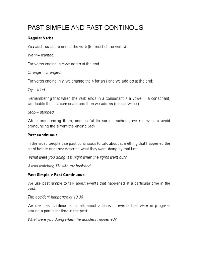 Past Simple vs. Past Continuous Guide | PDF