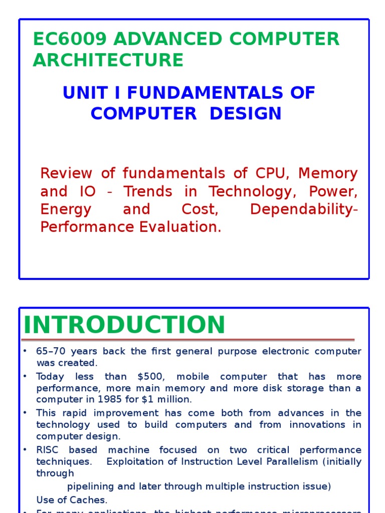 Ec6009 Unit 1 Pdf Parallel Computing Central Processing Unit