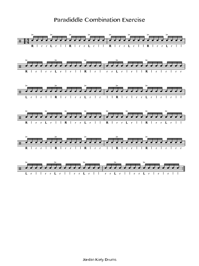 Paradiddle Combination Exercise: RLRRL R | PDF