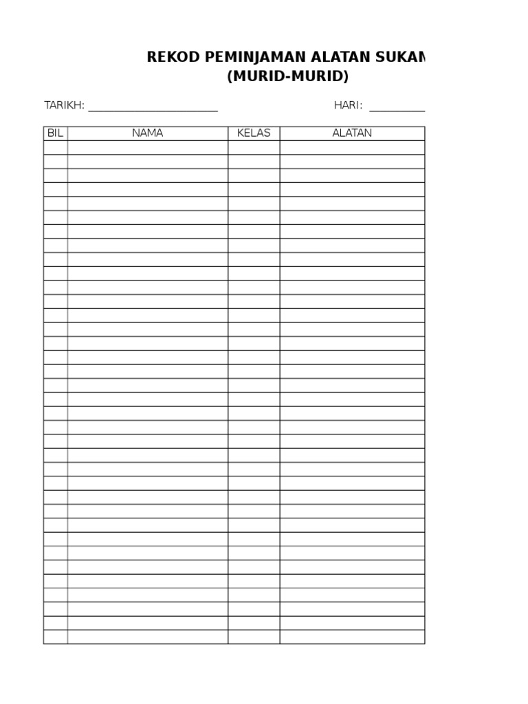 Rekod Alatan Sukan | PDF