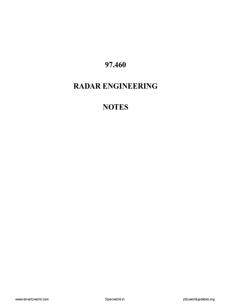 Radar Notes | PDF