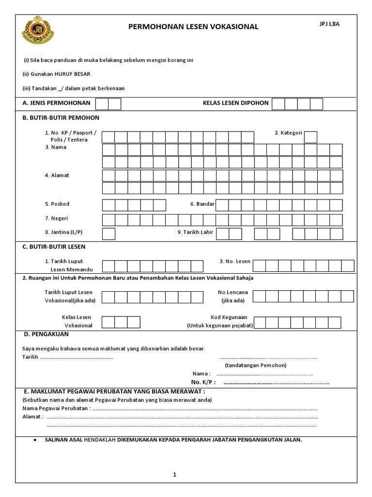Borang Jpjl8a PDF | PDF