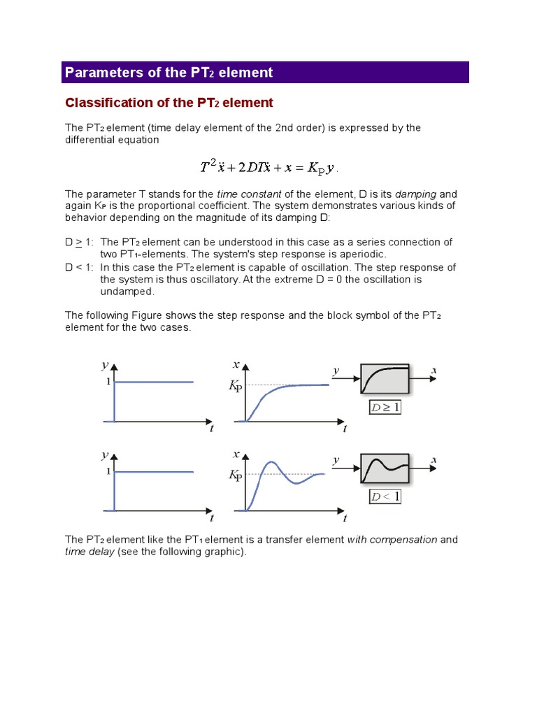 Understanding PT2 Element Parameters | PDF | Mechanical Engineering ...