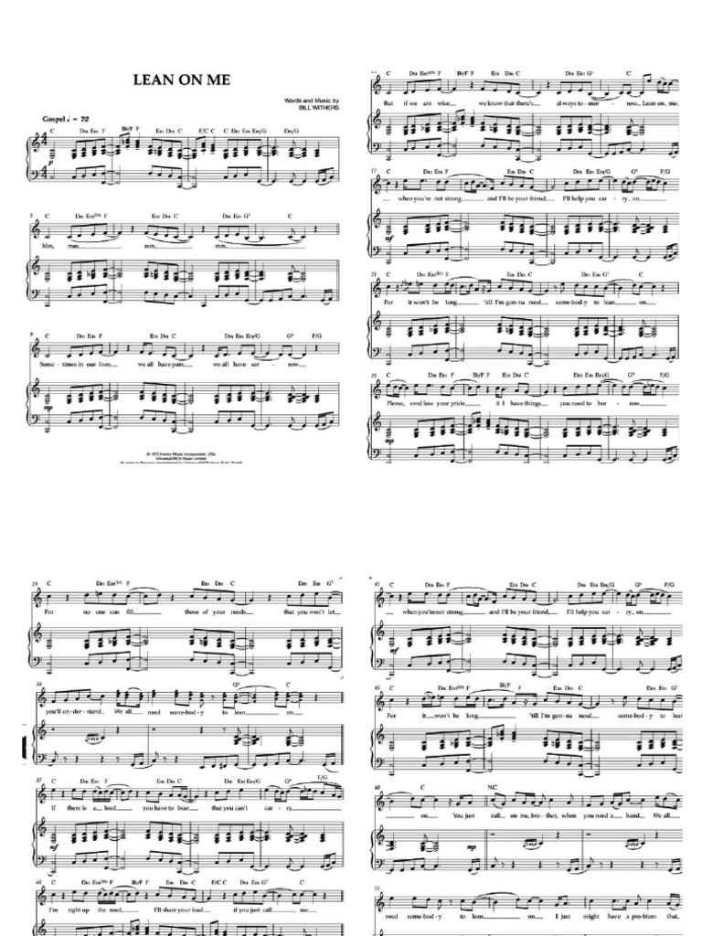 Lean On Me Piano | PDF