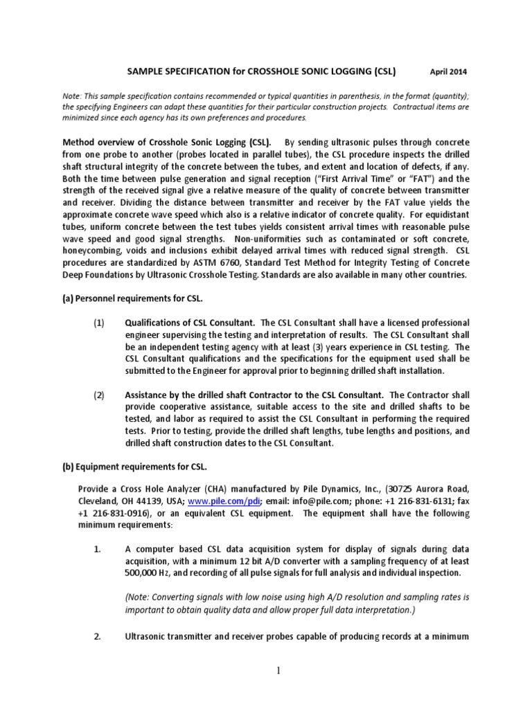 CSL PDF | PDF | Deep Foundation | Analog To Digital Converter