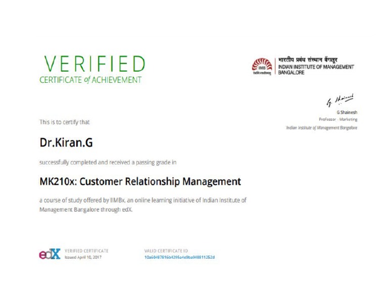 Edx Certificate | PDF