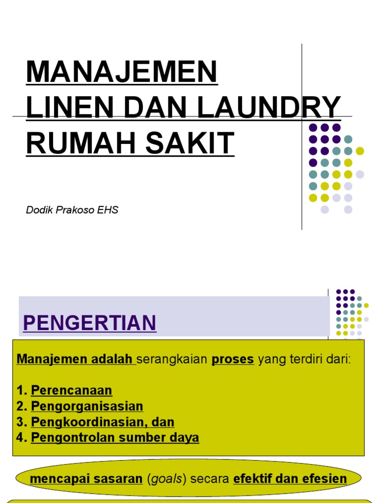 Manajemen Linen Dan Laundry Rumah Sakit | PDF