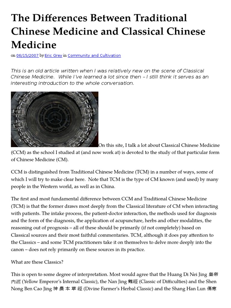 The Differences Between TCM and CCM | PDF | Traditional Chinese ...