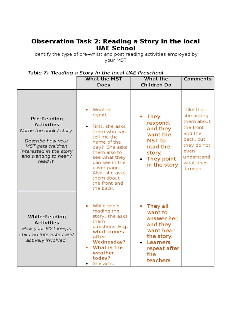 Observation Task 2 | PDF | Reading (Process) | Neuropsychological ...