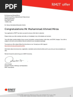 RMIT Offer: Congratulations MR Muhammad Ahmed Mirza | PDF