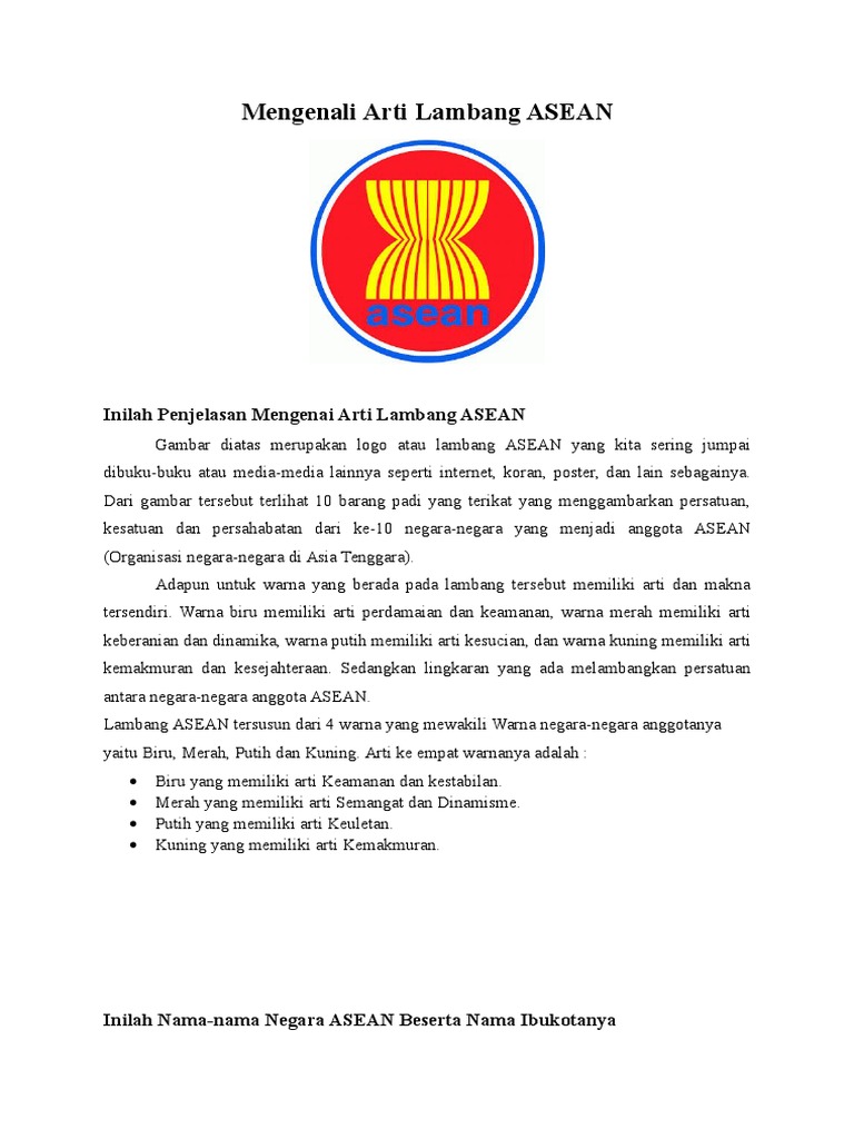 Arti Lambang ASEAN | PDF