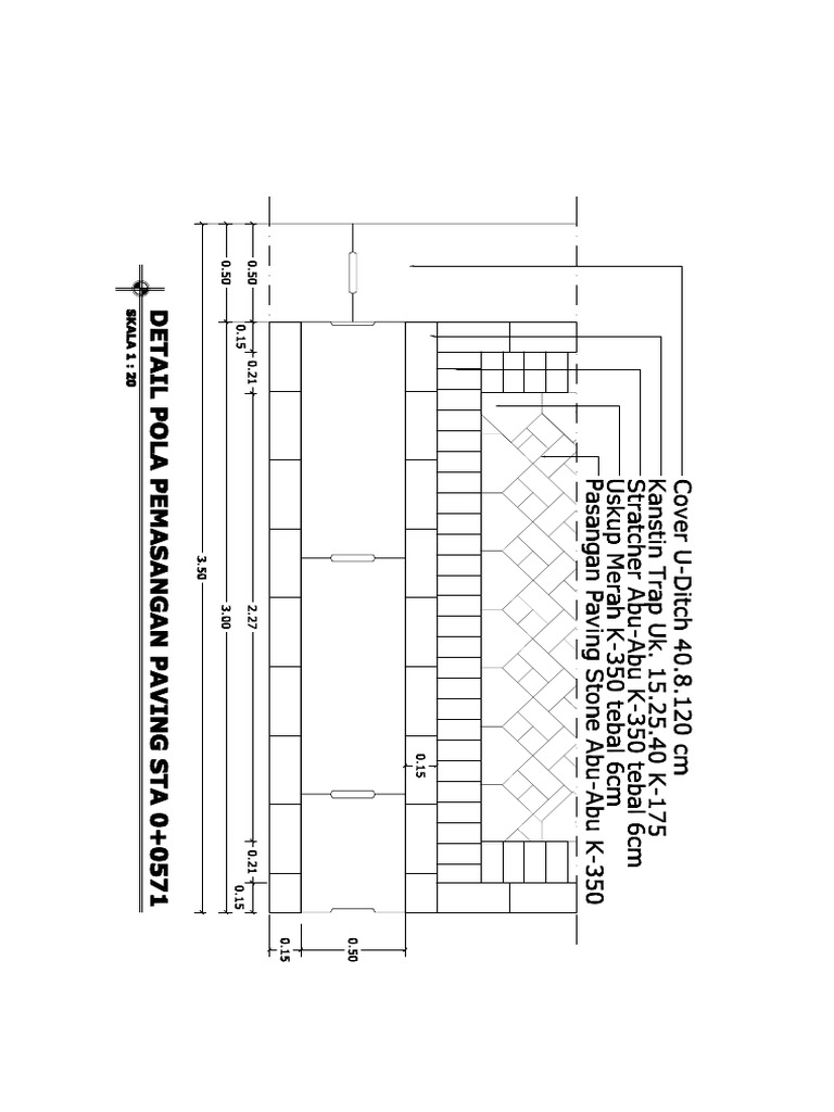 Pertemuan Paving Dengan Saluran Uditch | PDF