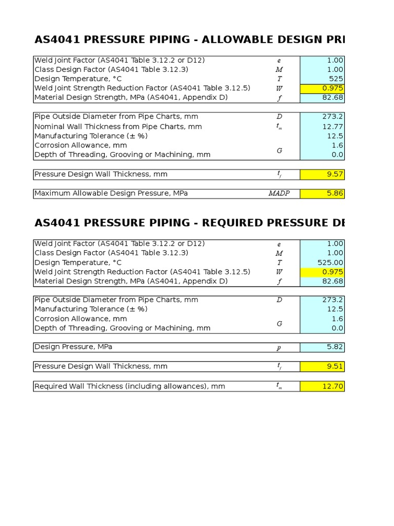 8 AS4041 ASME B31 - 3 Pipe Wall Thickness | PDF