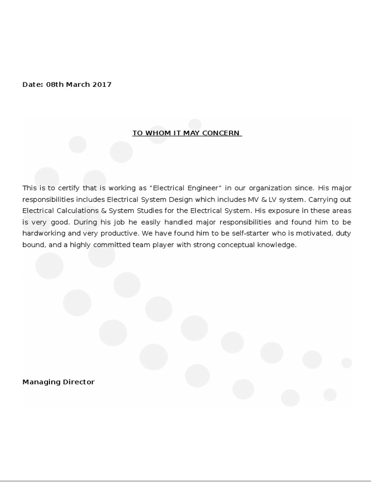Experience Letter. | PDF