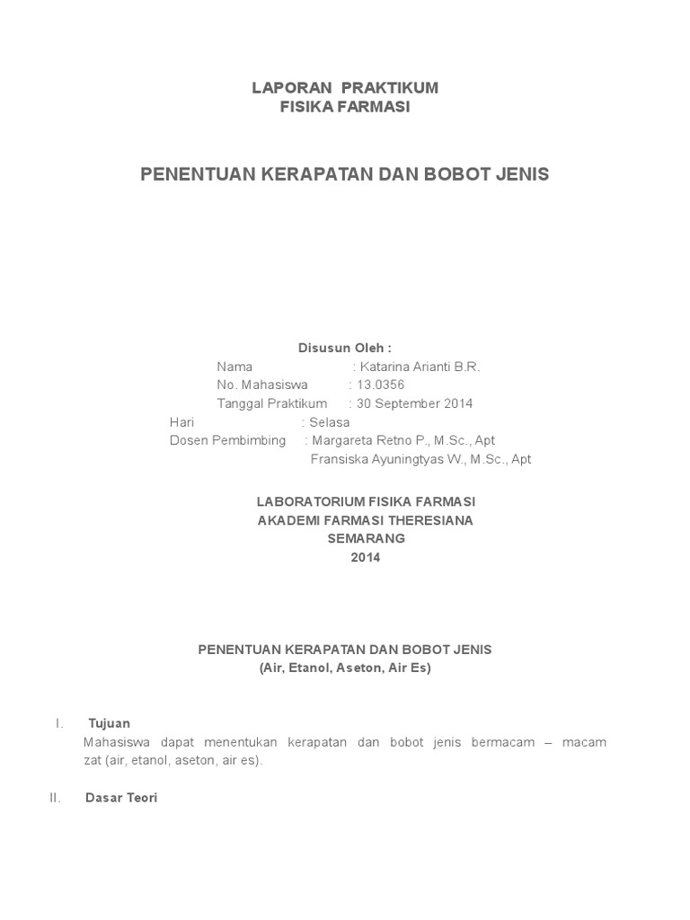Kerapatan Dan Bobot Jenis | PDF