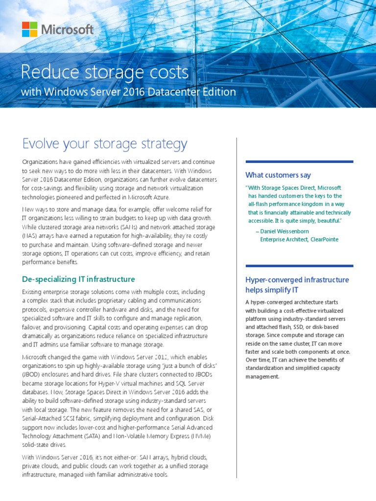 Windows Server 2016 Storage Datasheet | PDF | Solid State Drive ...