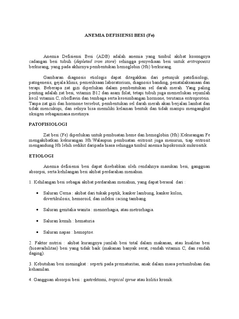 Anemia Defisiensi Besi | PDF