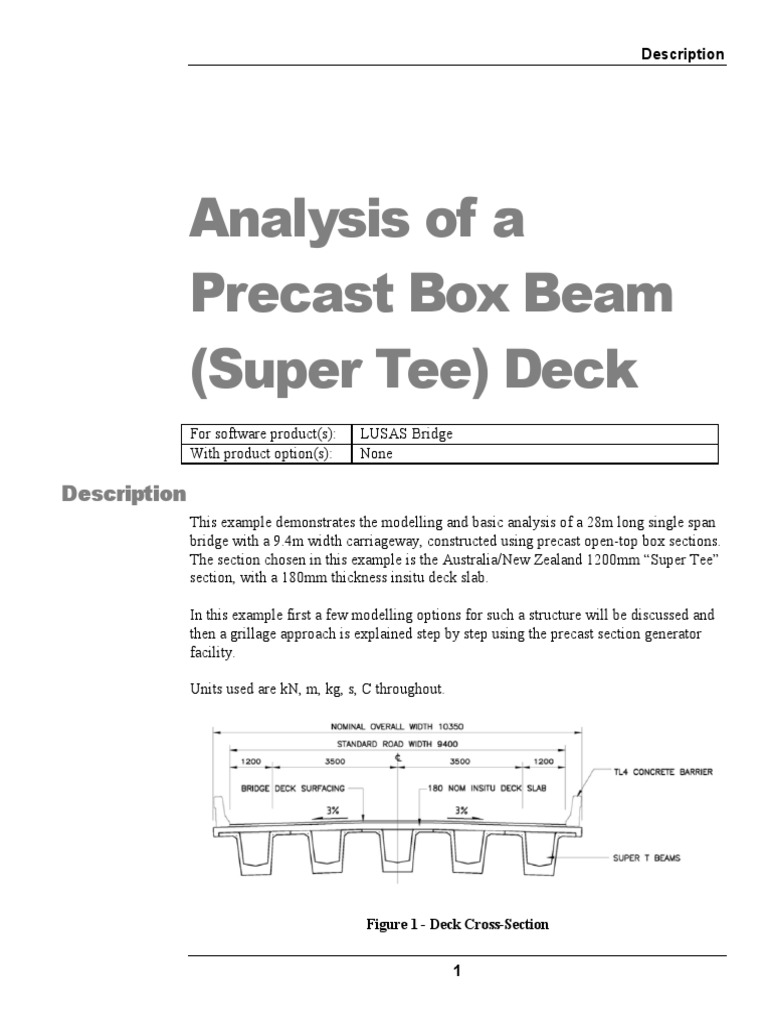 Analysis of A Precast Box Beam | PDF