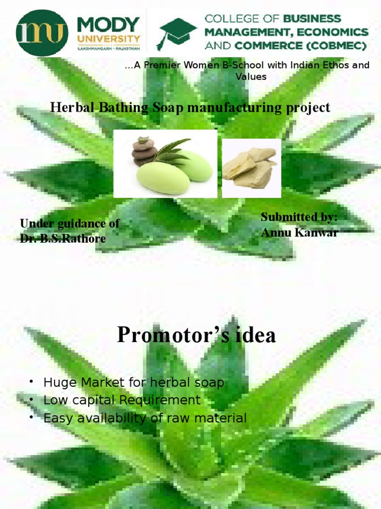Herbal Soap Manufacturing Project: A Feasibility Report and Business ...